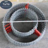 China High Galvanized Double Concertina Razor Wire 800 KG Tensile Strength for sale