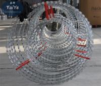 China High Galvanized Double Concertina Razor Wire 800 KG Tensile Strength for sale