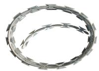 China High Protection Razor Barbed Tape Wire , Blade Concertina Razor Wire In Silver for sale