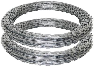 China High Protection Razor Barbed Tape Wire , Blade Concertina Razor Wire In Silver for sale