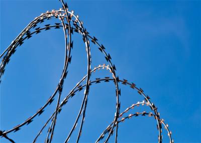 China 450mm Galvanized 3 Clips BTO 22 Razor Wire Concertina Cross For Security for sale