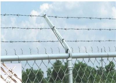 China Prison ContinuousTwist Galvanized Security Barbed Wire With Chain Link Fence for sale