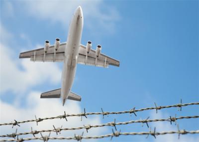 China Silver High Security Barbed Wire Airport Fence With Razor Wire Double Barb for sale