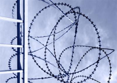 China Razor Blade Barbed Fence Security Wire Single Loop Coiled Galvanized / Pvc Coated for sale