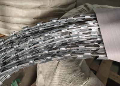 China Q195 Galvanized Razor Concertina Barbed Wire BTO - 22 For Prison Fence for sale