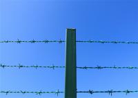 China PVC Coated Lowa Barbed Wire Green Security Fence On Chain Link Fence Top for sale