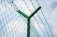 China PVC Coated Lowa Barbed Wire Green Security Fence On Chain Link Fence Top for sale