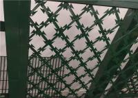 China Green Powder Coated Welded Razor Wire Mesh Highway Razor Mesh Fence Longlife for sale