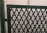 China Green Powder Coated Welded Razor Wire Mesh Highway Razor Mesh Fence Longlife for sale