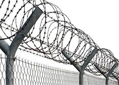 China High Tensile Razor Type Concertina Barbed Wire Galvanized Fencing Lines for sale