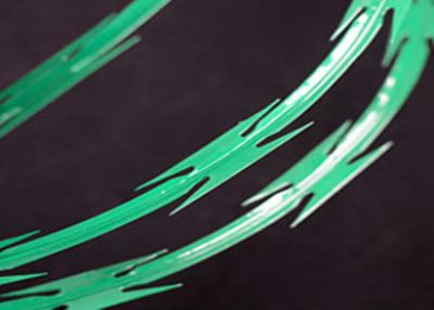 China PVC Coated Concertina Razor Wire CBT -65 Razor Ribbon Fencing 5-25kg Weight for sale