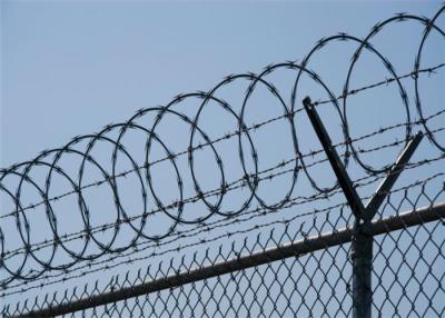 China BTC Barbed Tape Single Coil Galvanized Razor Wire Reinforced Concertinas for sale