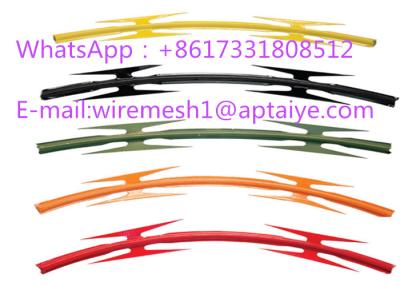 China Professional Colored Barbed Tape PVC Razor Barbed Tape Top On Wall CBT -65 for sale