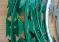China Concertina Colour Razor Ribbon Pvc Coated Barbed Wire For Housetop for sale