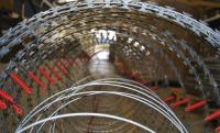 China 980mm Electrified Razor Barbed Wire , Concertina Wire Wall With Blades Fence for sale