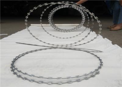 China Single Strand Type Barbed Stainless Steel Razor Wire durable Surface Treatment for sale