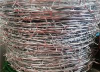 China 12 Ga 4 Point Stretching Security Barbed Wire / Galvanized Steel Bulk Barbed Wire for sale