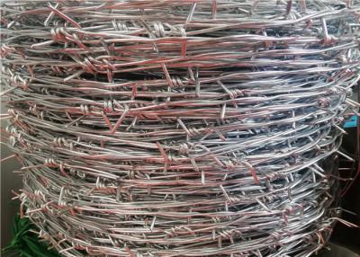China 12 Ga 4 Point Stretching Security Barbed Wire / Galvanized Steel Bulk Barbed Wire for sale