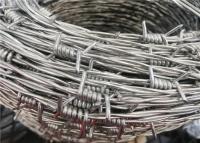 China 12 Ga 4 Point Stretching Security Barbed Wire / Galvanized Steel Bulk Barbed Wire for sale