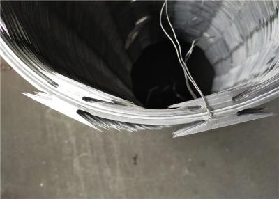China Coil CBT 65 Razor Wire Galvanized 5 Clips Connected Concertina Wire Wall for sale