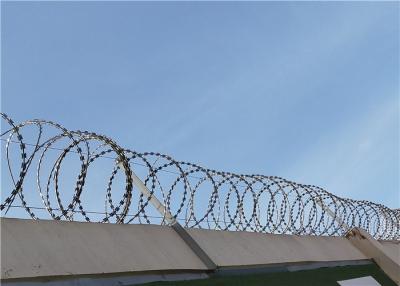 China 450mm Hot Dipped Razor Barbed Wire Razor Tape Wire Anti Thief Army Security for sale