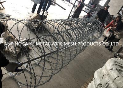 China Galvanized Mobile Security Barrier Concertina Double Circles Razor Wire Fence for sale