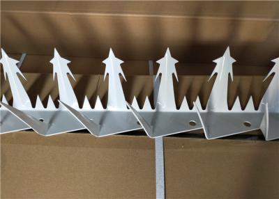 China White Coated Large Size Wall Security Spikes , Metal Security Spikes On Fence for sale
