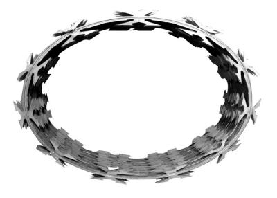China Concertina Cross Razor Wire CBT-60 , Razor Security Wire Hot Dipped Galvanized for sale
