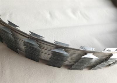 China Concertina Cross BTO 22 Razor Wire , Razor Blade Fencing Razor Ribbon Wire Coil for sale
