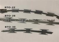 China Line Razor Fence Wire , Straight Razor Wire Concertina BTO-22 For Popular for sale