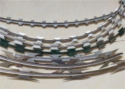 China Security NATO Ribbon Barbed Galvanized Razor Wire Concertina Tape for sale
