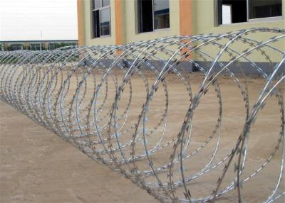 China Heavy Duty Galvanized Razor Wire , Barbed Concertina Barbed Tape for sale