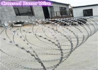China Heavy Duty Galvanized Razor Wire , Barbed Concertina Barbed Tape for sale