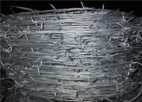 China 2.3mm * 2.3mm 4 Point Prison Barbed Wire 20kg Per Roll On Pallet Packing for sale