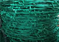 China Colorful PVC Coated Barbed Wire 3 - 4 Strands 4 Points Security Fence for sale