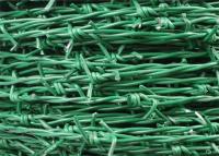 China Colorful PVC Coated Barbed Wire 3 - 4 Strands 4 Points Security Fence for sale