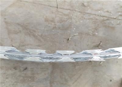 China Single Loop Cross Loops 220g/M2 Barbed Concertina Wire With Blades for sale