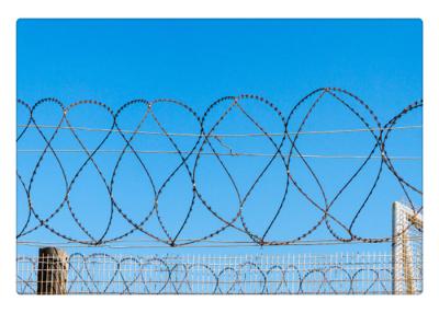 China 450mm CBT Bto Razor Barbed Wire Roll Cage On Railway for sale