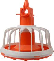 China Red Broiler Feed Pan Chicken Feeders And Drinkers Stainless Steel for sale