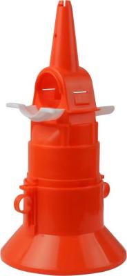 China Red Broiler Feed Pan Chicken Feeders And Drinkers Stainless Steel for sale