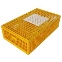 China Farm Plastic Poultry Transport Crates Yellow Chicken Carrier Cage for sale