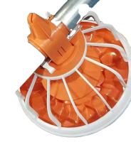 China Stainless Pan Feeding System For Broiler Feed Pan Orange And White for sale