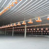 China 120L Pan Feeding System For Broiler Chicken Pan Feeder Yellow Red for sale
