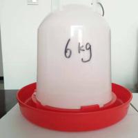 China New Type Red Chicken Drinker With Leg Water Bucket Manual Poultry Feeder And Drinker Farming Equipment for sale