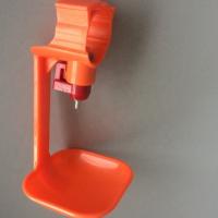China Orange Poultry Nipple Cup Chicken Water Dispenser Nipple Plastic ABS for sale