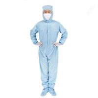 China Dust Free Cleanroom Supplies Clothes Class 100 1000 ESD Coverall Protective Suit for sale