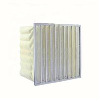 China High Dust Collected Efficiency 6 Bag Air Filter , F8 F7 Washable Synthetic Yellow Cotton Air Pocket Filter For Industry for sale