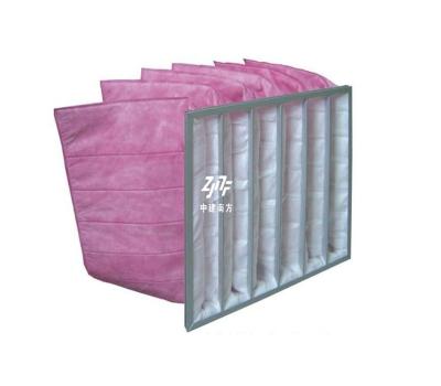 China Custom Industrial 6-Air Filter Bag Air Filters With Low Resistance Synthetic Fiber Medium Custom Bag HVAC System for sale
