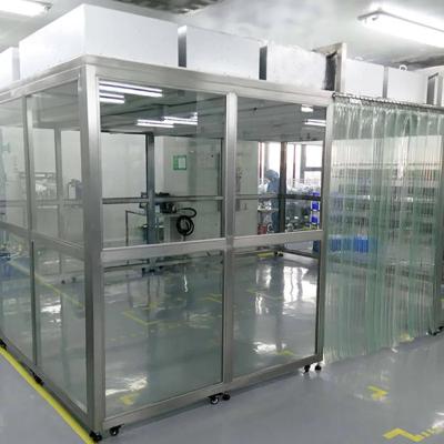 China H14 HEPA Soft Wall Cleanroom Booth Portable Easy Assembled With Laminar Flow FFU Ceiling PVC Curtain for sale
