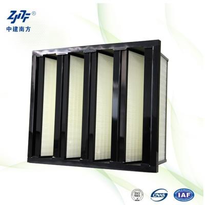 China High Dust Collected HVAC System W Cell V Bank Air Filter 99.99% For Cleanroom Laminar Flow Hood for sale